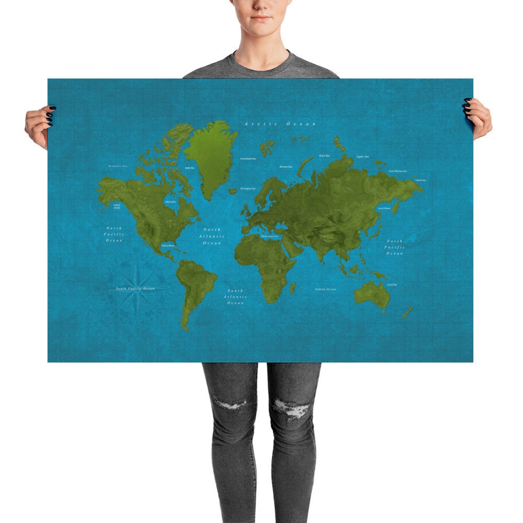 Map of the World Poster Big World Map Huge World Map Giant - Etsy Singapore