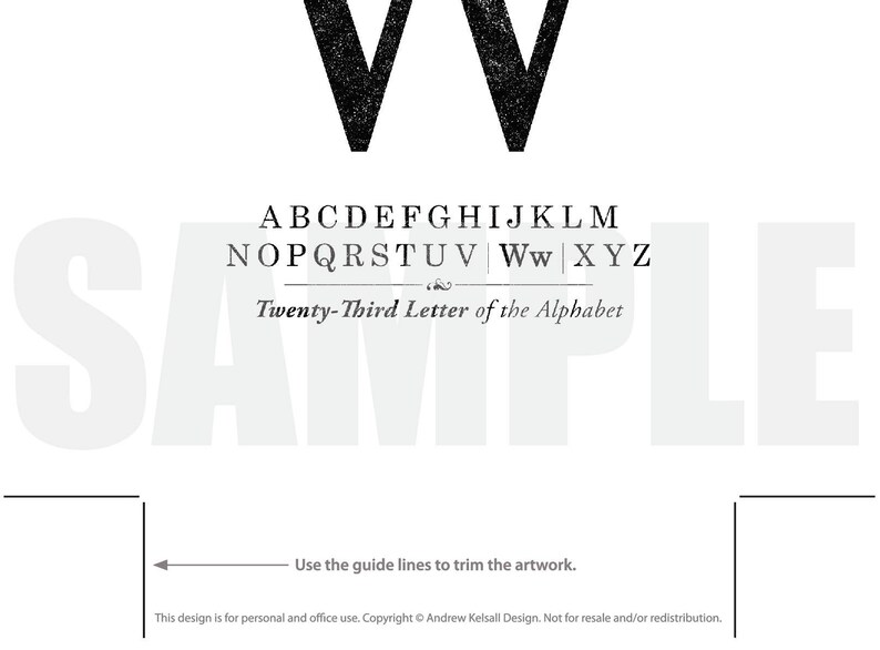 Poster Letter W, Serif Printable Letter W Digital Download W Letter W ...