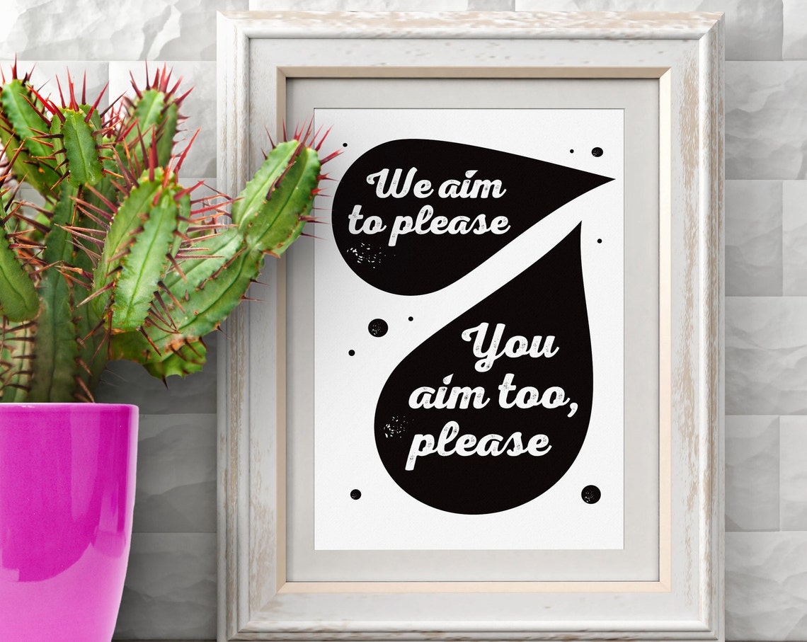 We Aim to Please Funny Bathroom Sign, Toilet Funny Sign Restroom Signs ...
