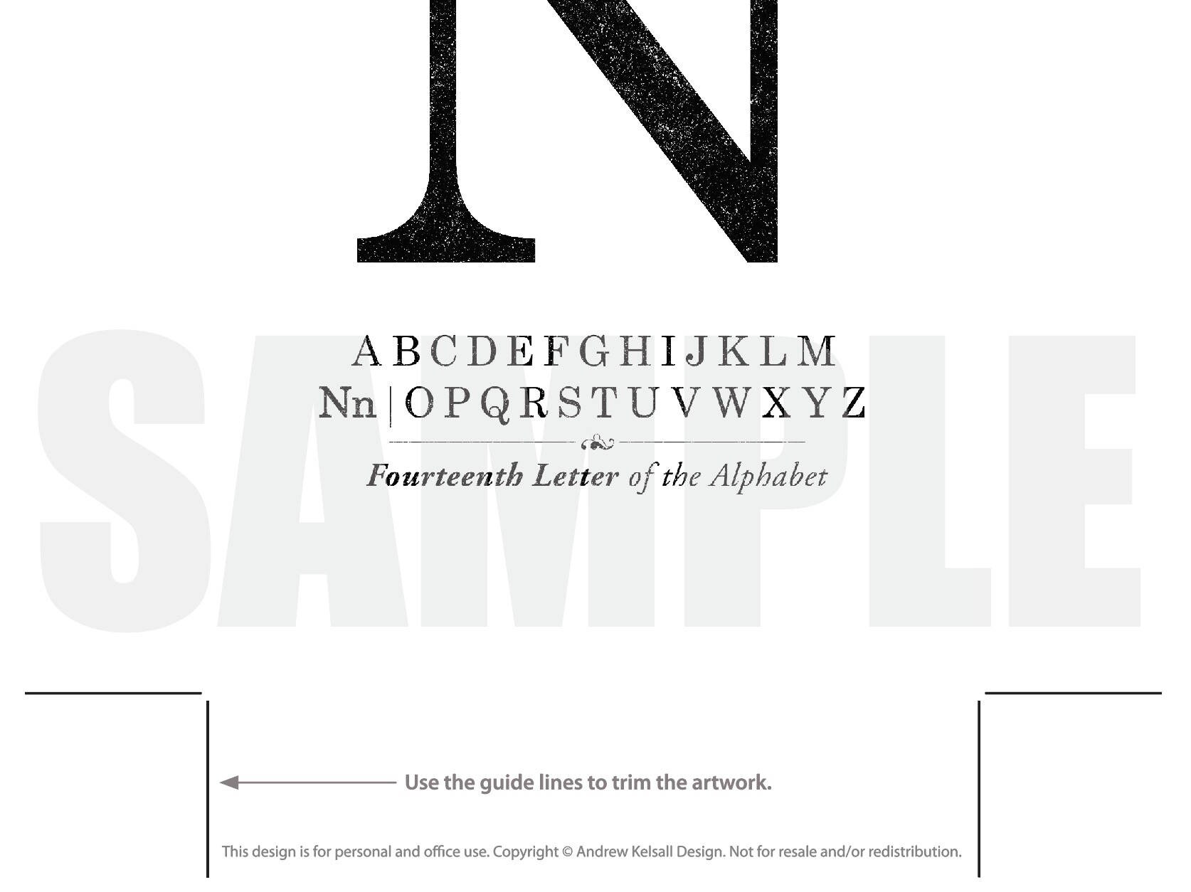 Monogram Letter N Art N Letter N Letter N Print Letter N - Etsy