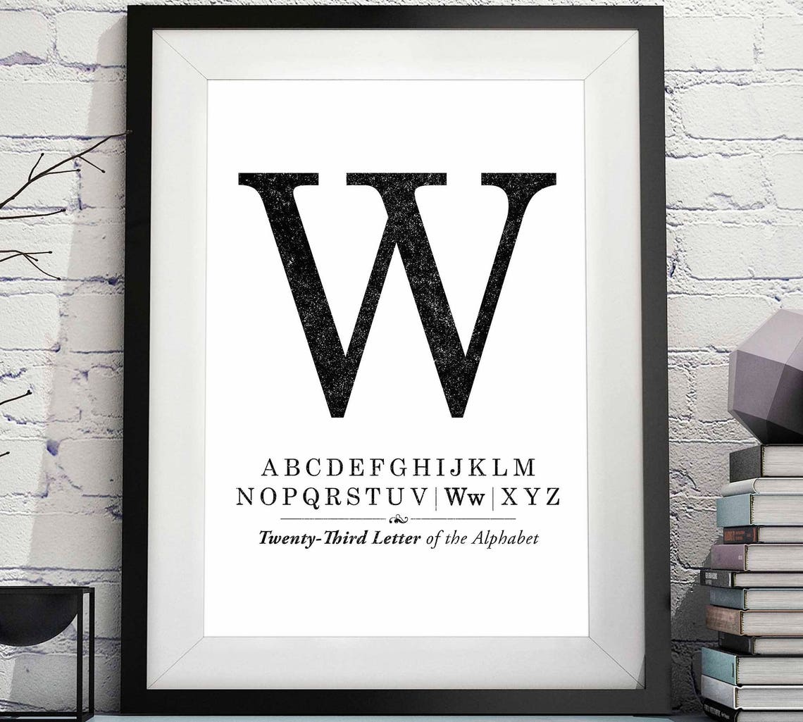 Poster Letter W, Serif Printable Letter W Digital Download W Letter W ...