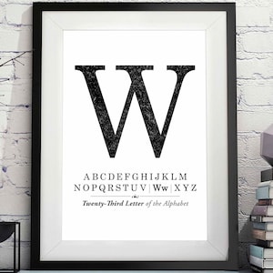 Poster Letter W, Serif Printable Letter W Digital Download W Letter W ...