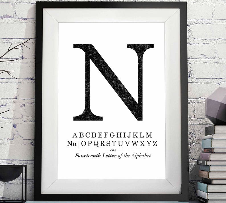 Monogram Letter N Art N Letter N Letter N Print Letter N - Etsy