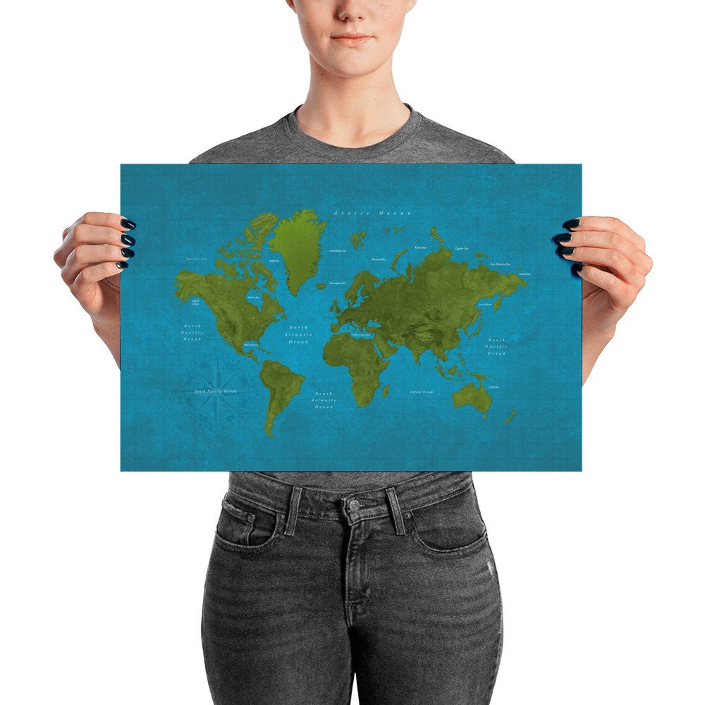 Map of the World Poster Big World Map Huge World Map Giant - Etsy