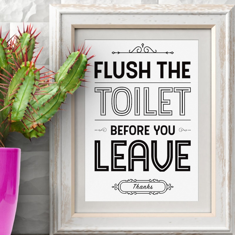 Flush the Toilet Sign - Etsy