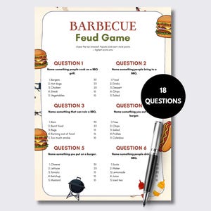 Barbecue Friendly Feud Game Printable | BBQ Party Games | Family Feud ...