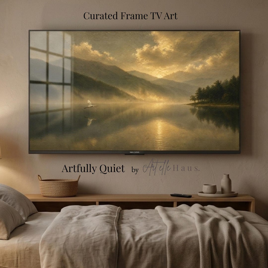 Japanese Crane Wall Art: Ichigo Ichie Zen Lake Landscape (digital ...