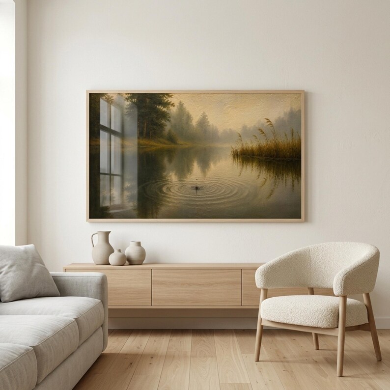 Ichigo Ichie Wall Art Japanese Zen Lake Ripples Frame TV Digital ...