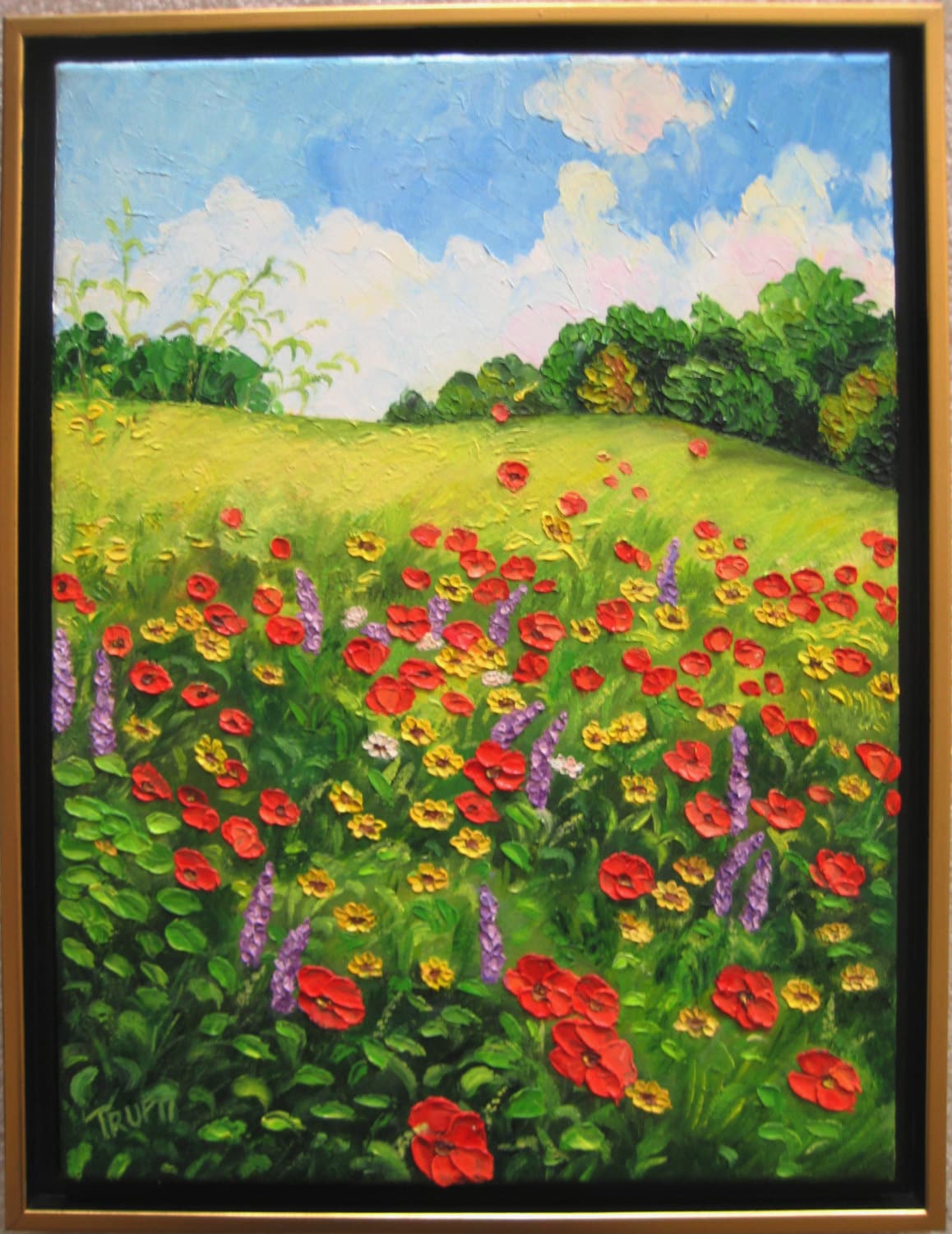 Red Poppy Field -original Oil Painting by Trupti Vakharia -splendor of ...