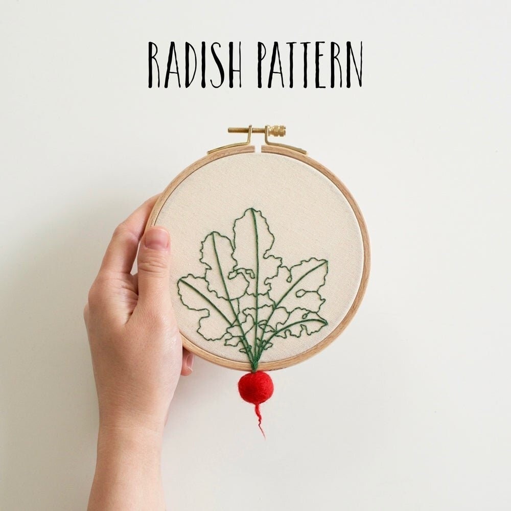 Radish Embroidery Pattern - Etsy