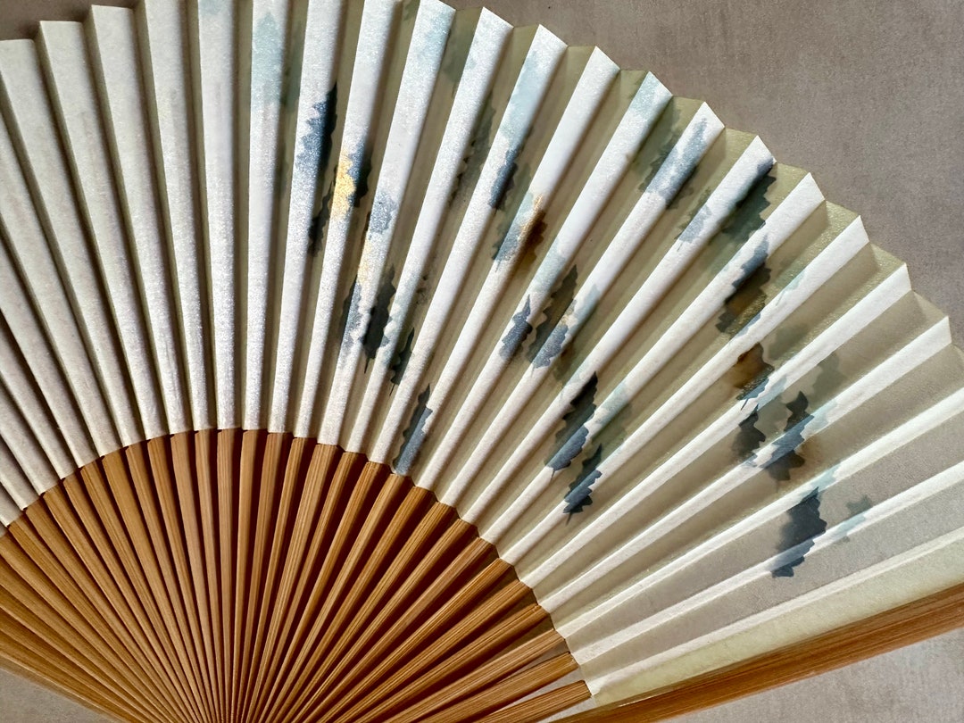 Pine Tree Shimmery Vintage Japanese Fan - Etsy