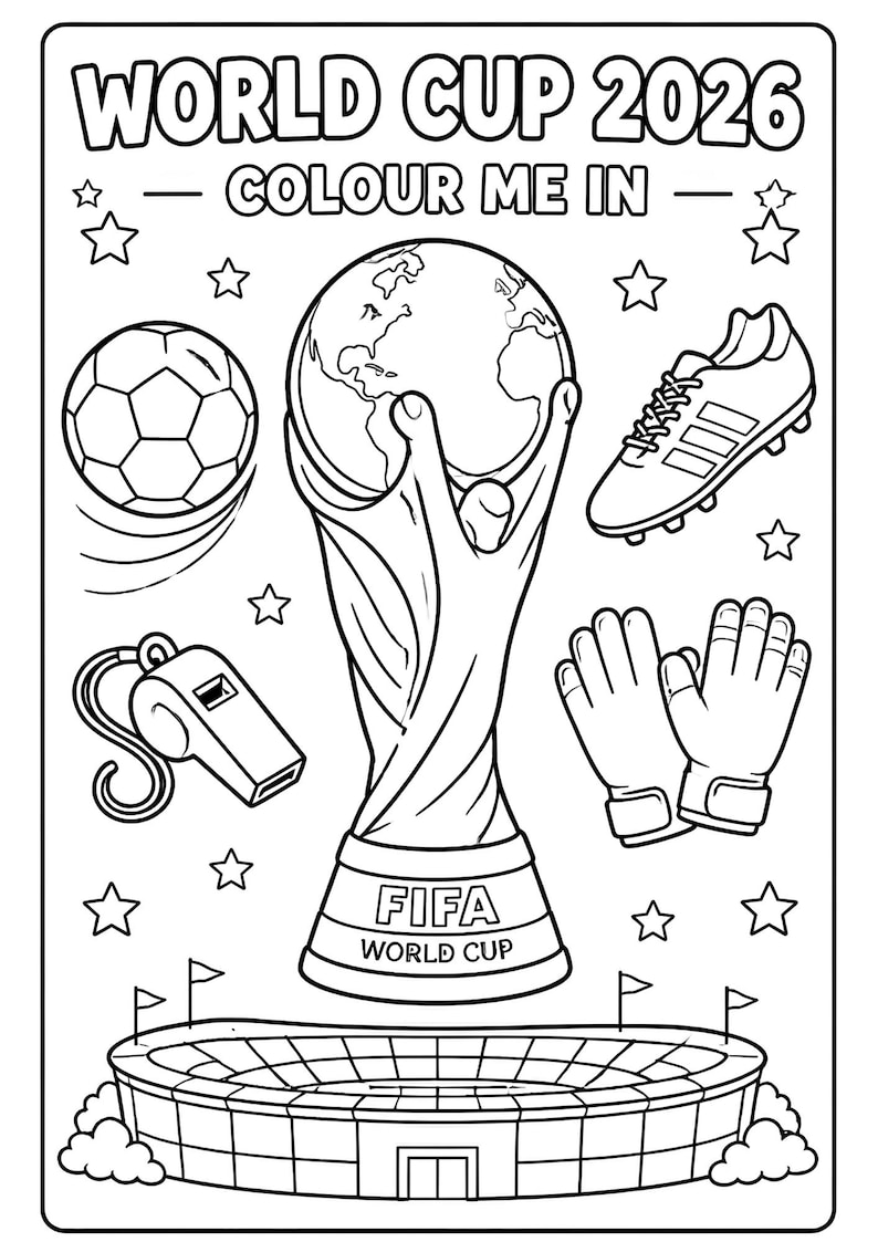 FIFA World Cup 2026 Colouring Page, Activity Sheet Kids Football ...