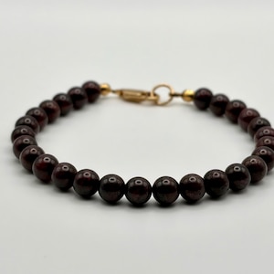 Garnet Bracelet for Men, Red Stone Bracelet, Natural Stone Bracelet ...