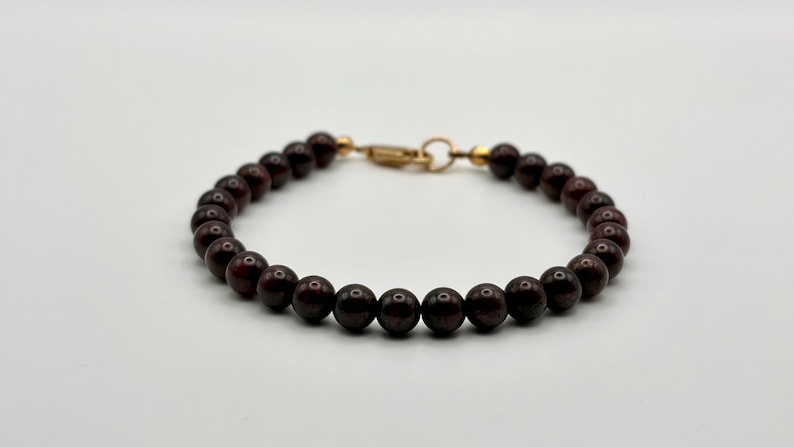 Garnet Bracelet for Men, Red Stone Bracelet, Natural Stone Bracelet ...