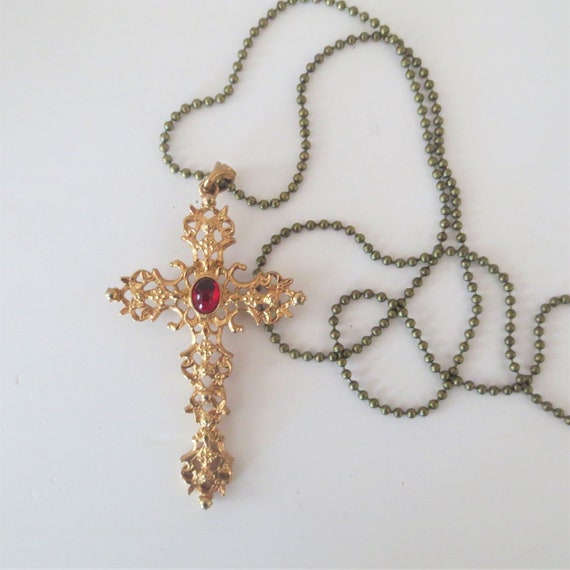 Vintage 1974 Avon Cross Religious Necklace Gothic Cross | Etsy