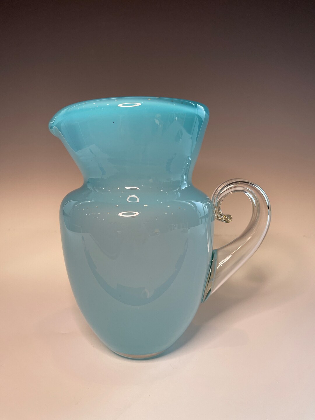 Princess Azure Hand Blown Glass Pitcher - Etsy