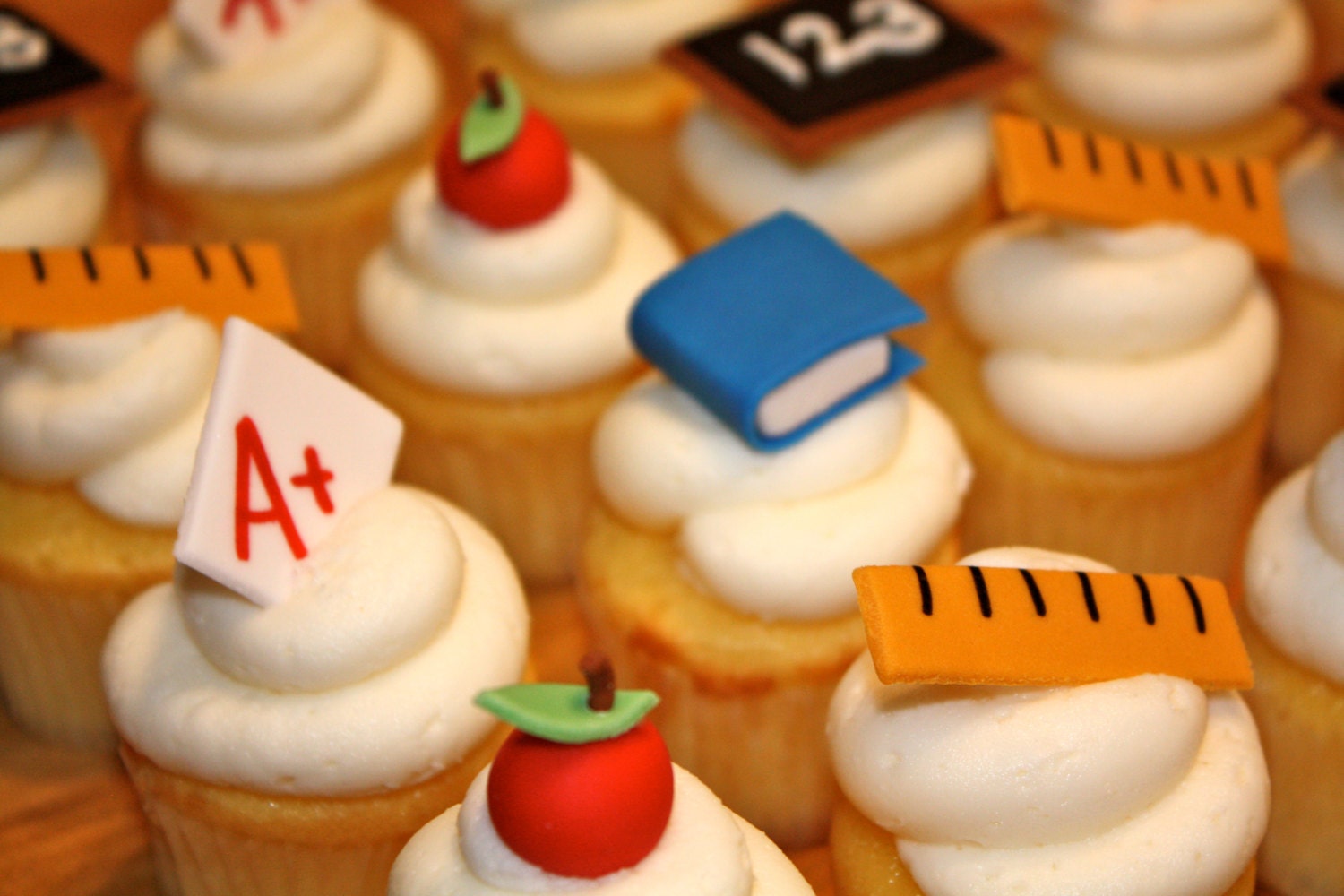 MINI SCHOOL DAYS Fondant Cupcake and Cookie Tops 1 Dozen - Etsy