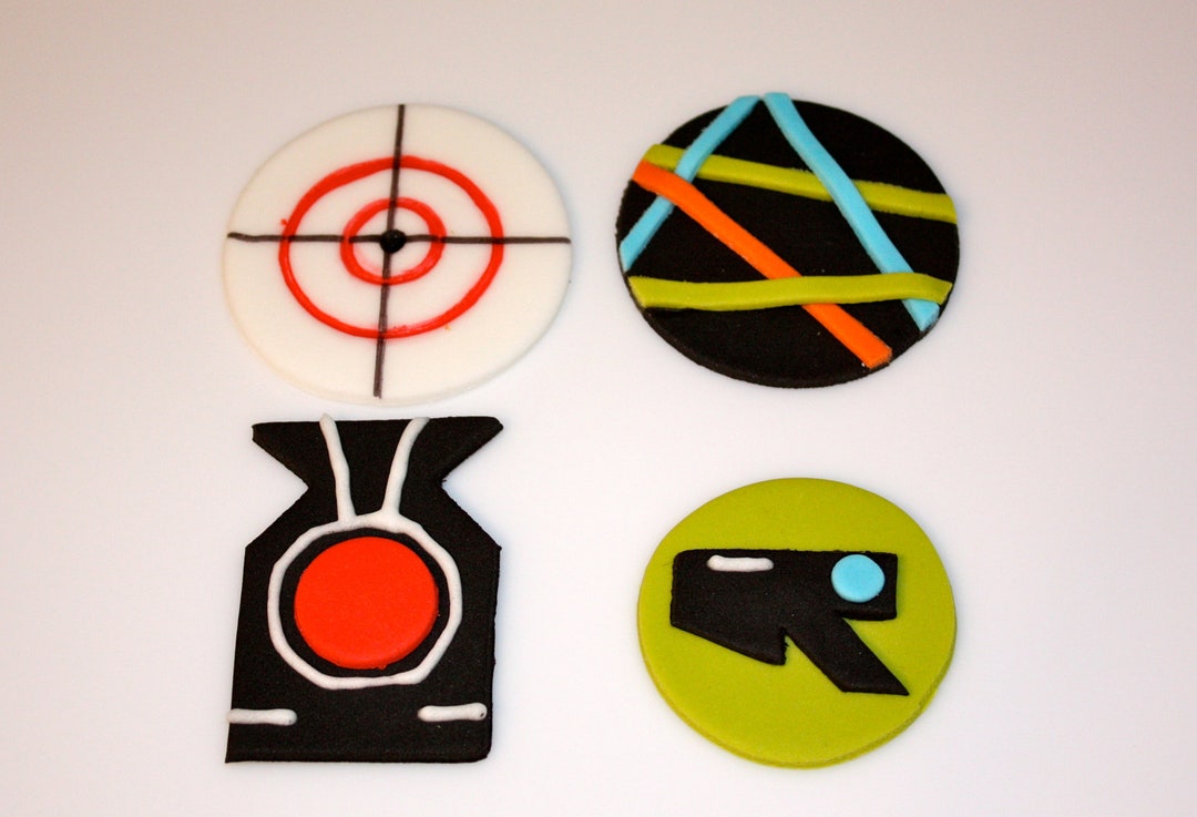 LASER TAG - Fondant Cupcake, and Cookie Toppers - 1 Dozen - Etsy