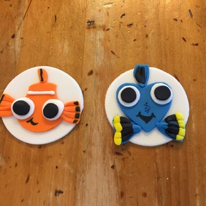 NEMO DORY FISH - Fondant Cupcake, and Cookie Toppers - 1 Dozen - Etsy