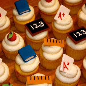 MINI SCHOOL DAYS - Fondant Cupcake, and Cookie Tops - 1 Dozen (for Mini ...