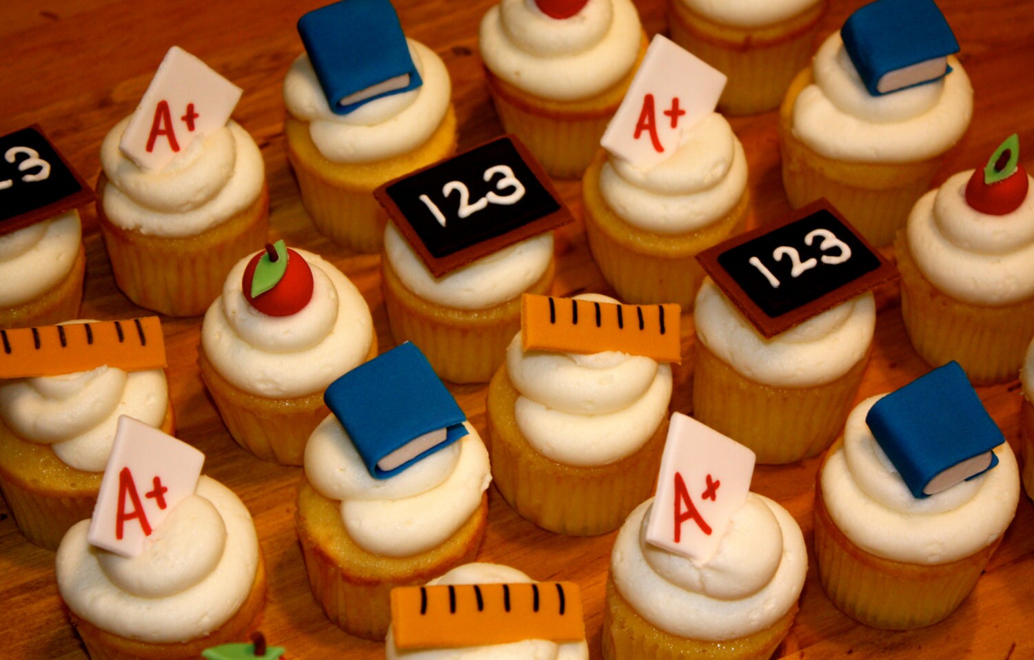 MINI SCHOOL DAYS Fondant Cupcake and Cookie Tops 1 Dozen - Etsy