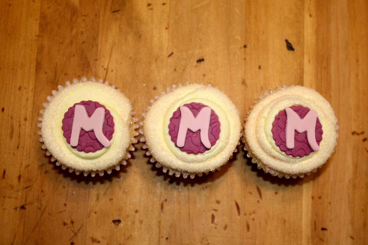 LETTER MONOGRAM Fondant Cupcake and Cookie Tops 1 Dozen | Etsy