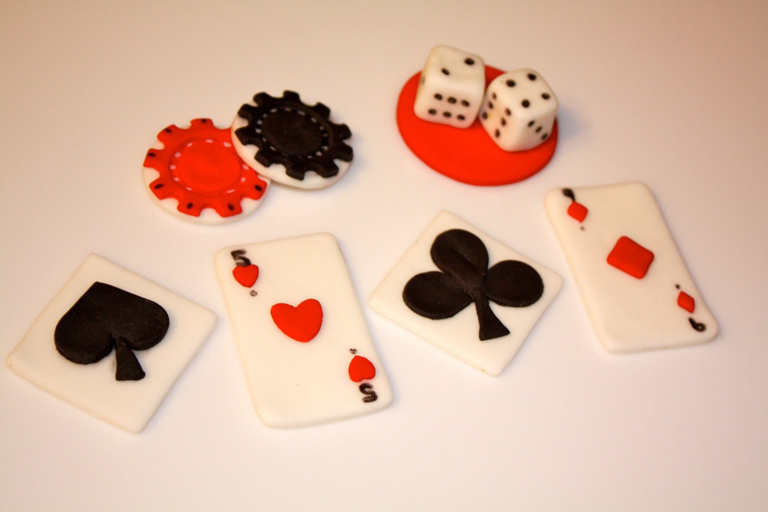 POKER GAME PLAYER Fondant Cupcake and Cookie Toppers 1 | Etsy