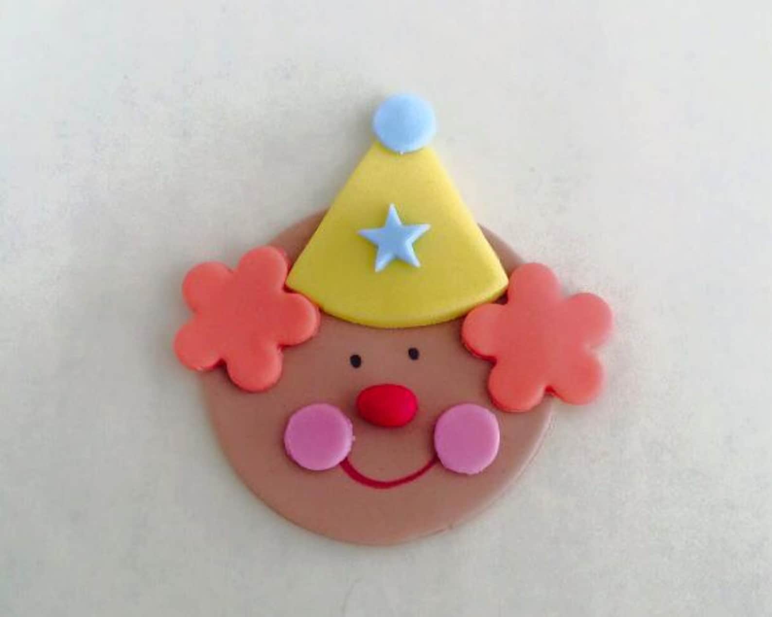 CIRCUS CLOWN - Fondant Cupcake, and Cookie Toppers - 1 Dozen - Etsy