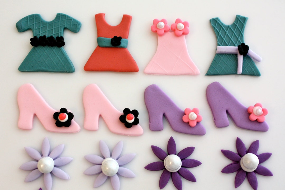 DRESS UP - Fondant Cupcake, and Cookie Toppers - 1 Dozen - Etsy