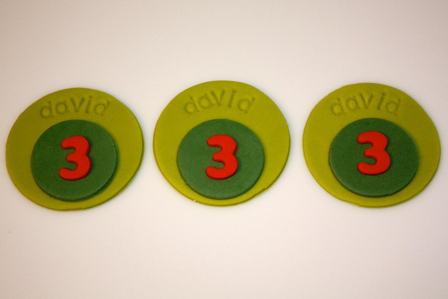 NAME and AGE MONOGRAM Fondant Cupcake and Cookie Tops 1 | Etsy