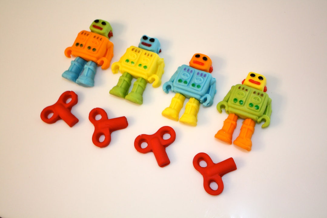 ROBOT - Fondant Cupcake, and Cookie Toppers - 1 Dozen - Etsy
