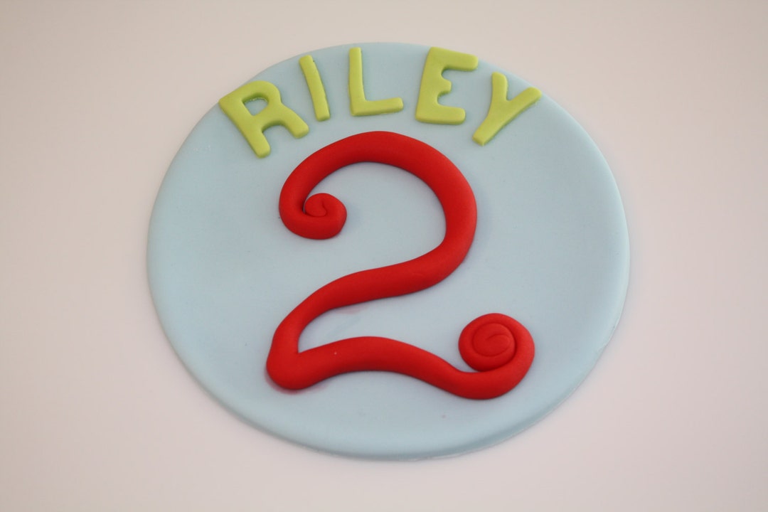NAME / AGE MONOGRAM - Fondant Cake Topper 5 - 6 Inches - Etsy