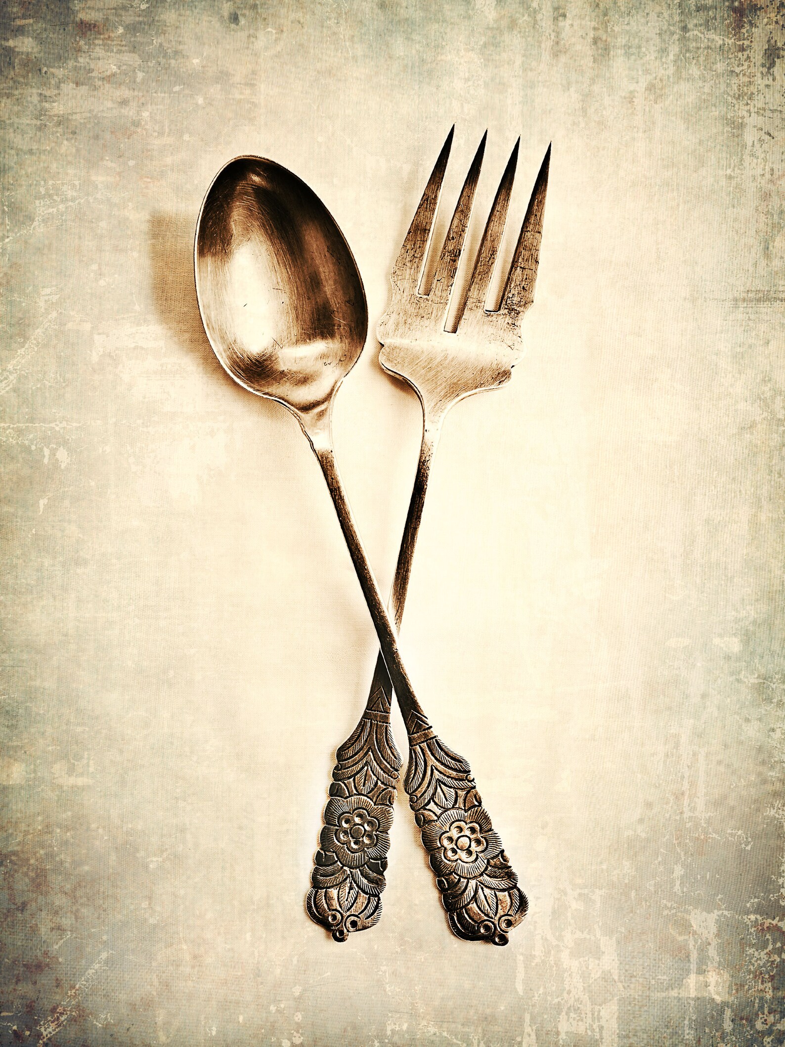 Vintage Fork & Spoon Print Silverware Art Modern Farmhouse - Etsy