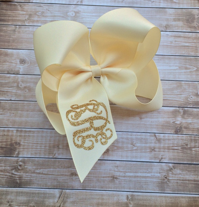 Monogram Hair Bow Monogrammed hair bows Christmas Hair bow | Etsy