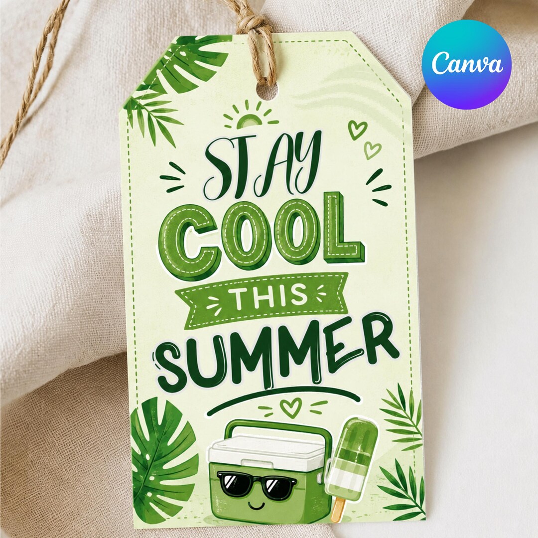 Stay Refreshed This Summer Gift Tag | Editable Canva Template (digital ...
