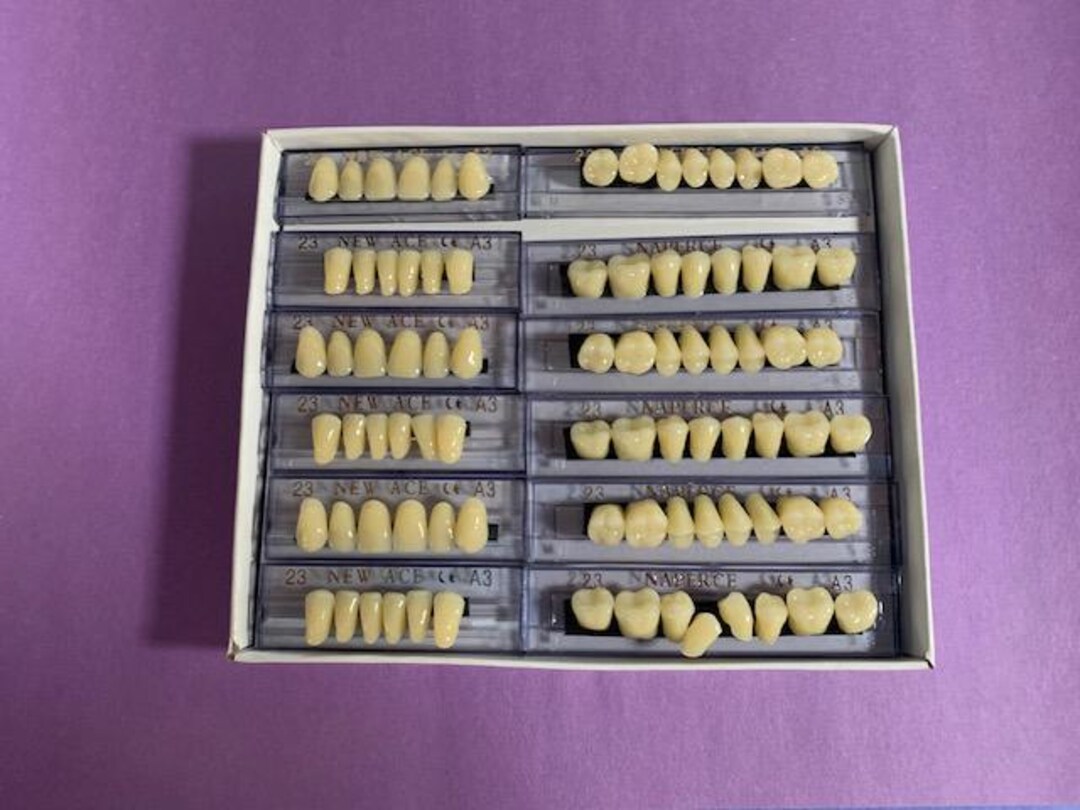 12 Card of Acrylic Resin Teeth Shade A3, Size 22 - Etsy
