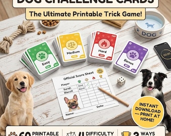 Dog Training Cards | Printable Puppy Activities, Obedience Games (PDF ...