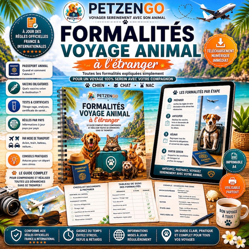 Traveling Abroad With Your Pet | PDF Planner + Editable Canva Template ...