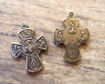 1pc Scapular Medal 4 Way Cross pendant Sterling Silver 925 | Etsy