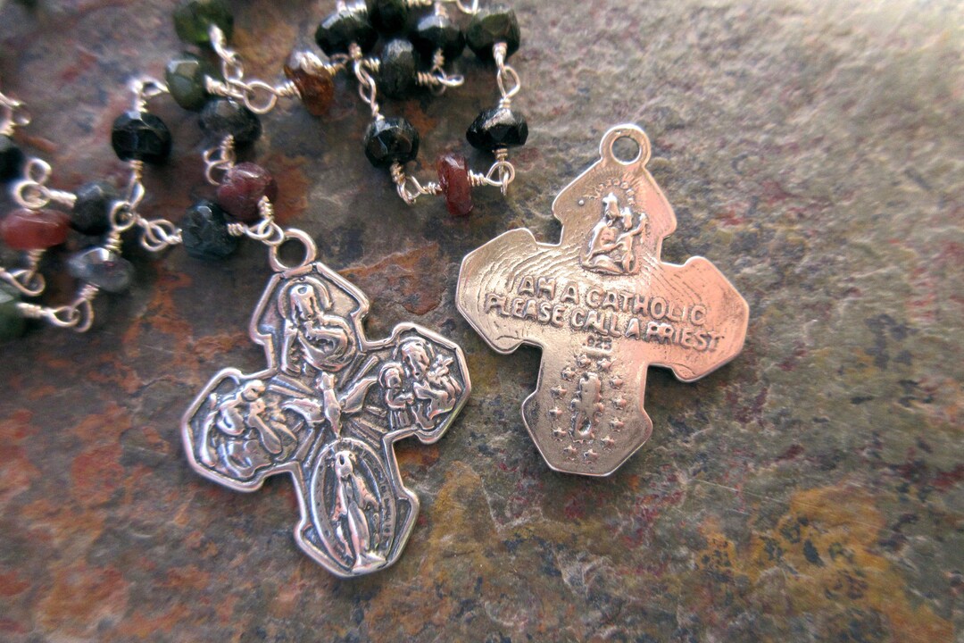 1pc Scapular Medal 4 Way Cross Pendant Sterling Silver Vintage - Etsy