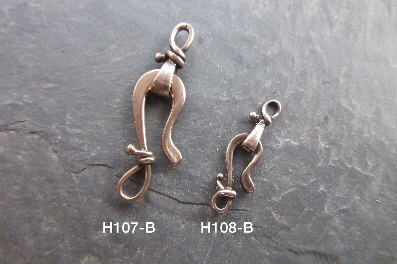 5pc Small Hook & Eye Clasp Pure Bronze Artisan Style Clasp - Etsy
