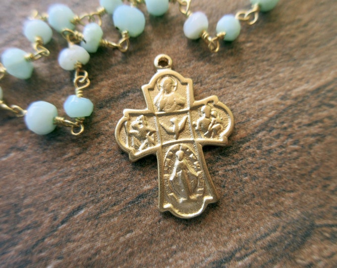 Scapular Four-way Cross Gold Vermeil Pendant Matt Finish 15mm X 21mm ...