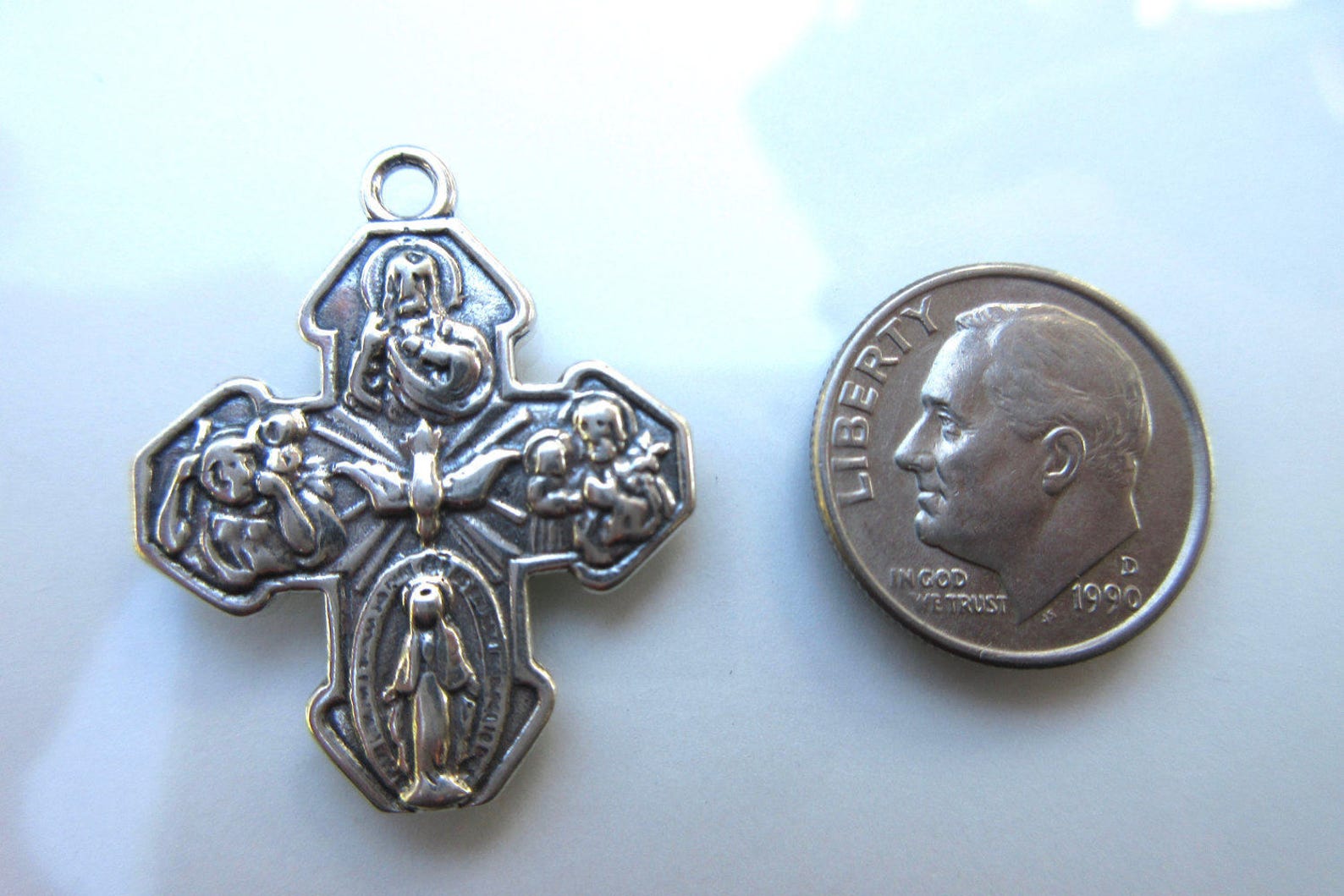 1pc Scapular Medal 4 Way Cross Pendant Sterling Silver Vintage ...