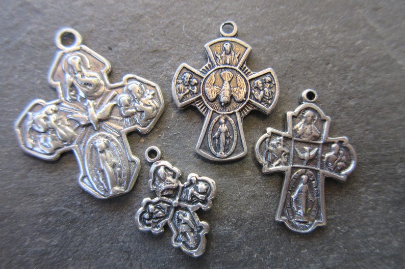 1pc Scapular Medal 4 Way Cross pendant Sterling Silver 925 | Etsy