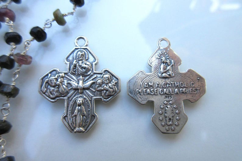 1pc Scapular Medal 4 Way Cross Pendant Sterling Silver Vintage - Etsy