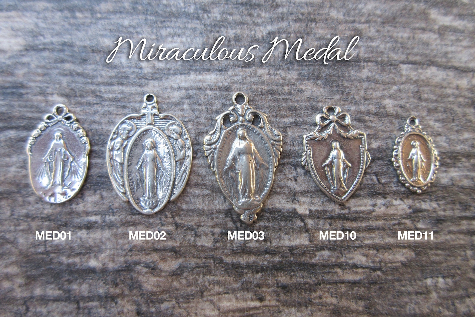 1pc St. Joseph St. Anne Pendant Sterling Silver Oxidized 24mm Round ...