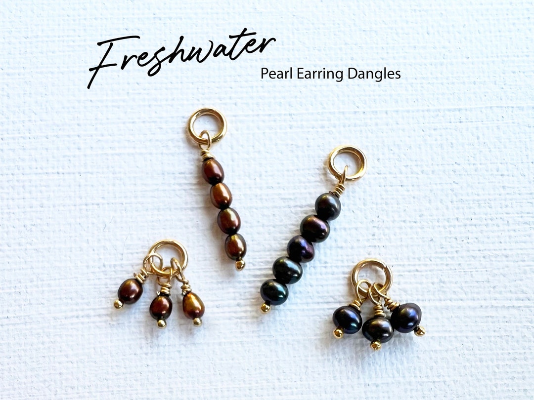 1pc Freshwater Pearl Dangles Peacock Blue or Golden Brown ...