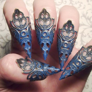 Color Tipped Bronze Leaf Claws // Set of 5 // Custom Color - Etsy