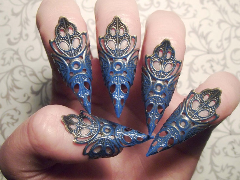 Color Tipped Bronze Leaf Claws // Set of 5 // Custom Color - Etsy