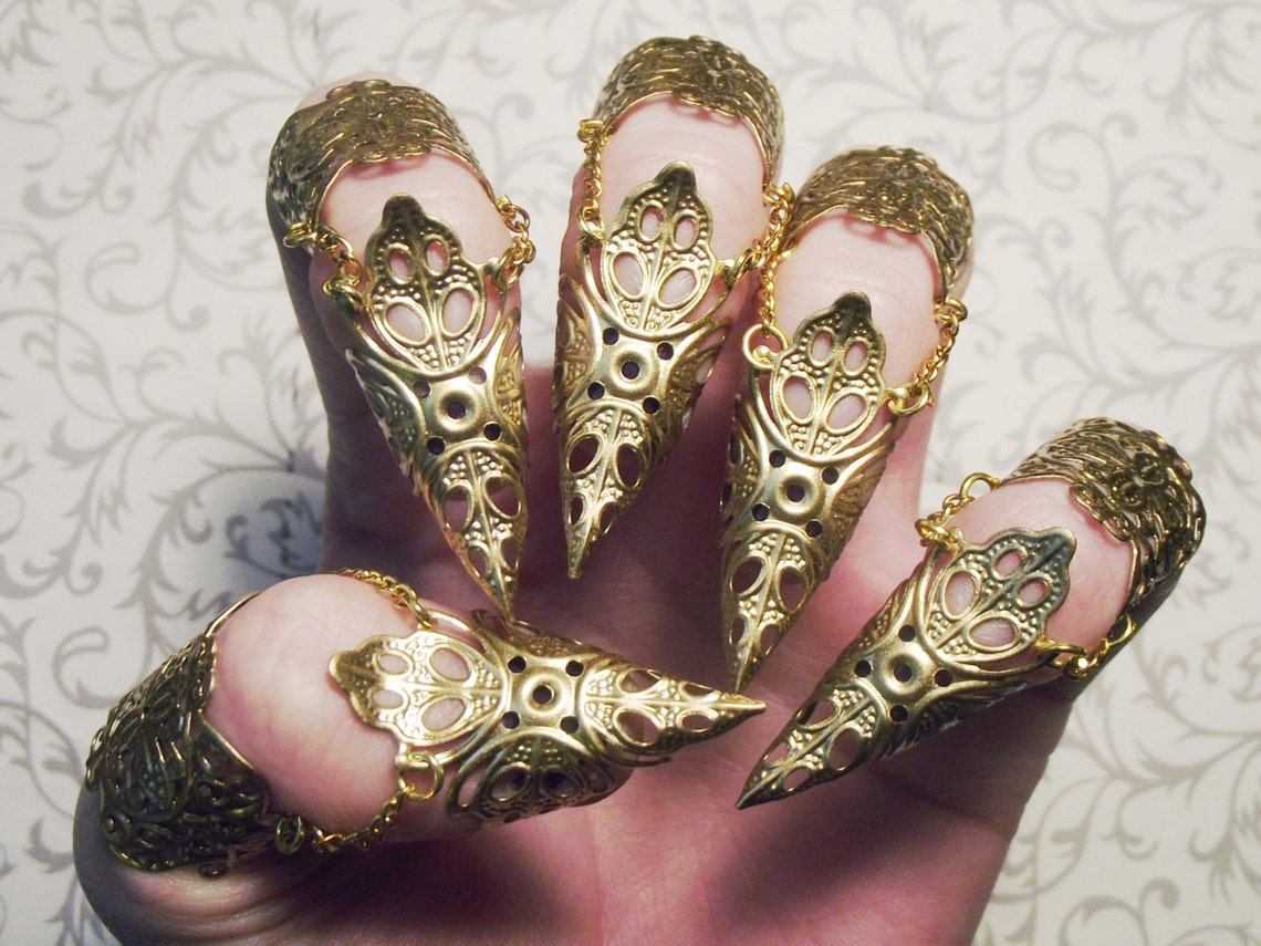 Gold Black or Gunmetal Elven Claw Armor // Set of 5 // - Etsy